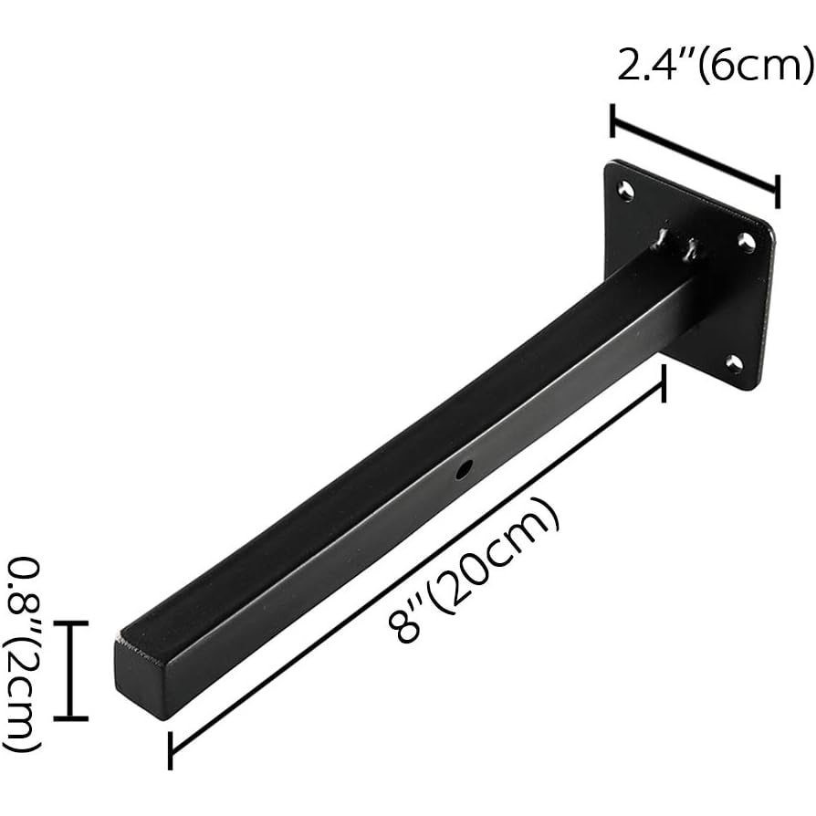 Suport raft, 20 cm, 2 buc, Metal, Negru - eMAG.ro