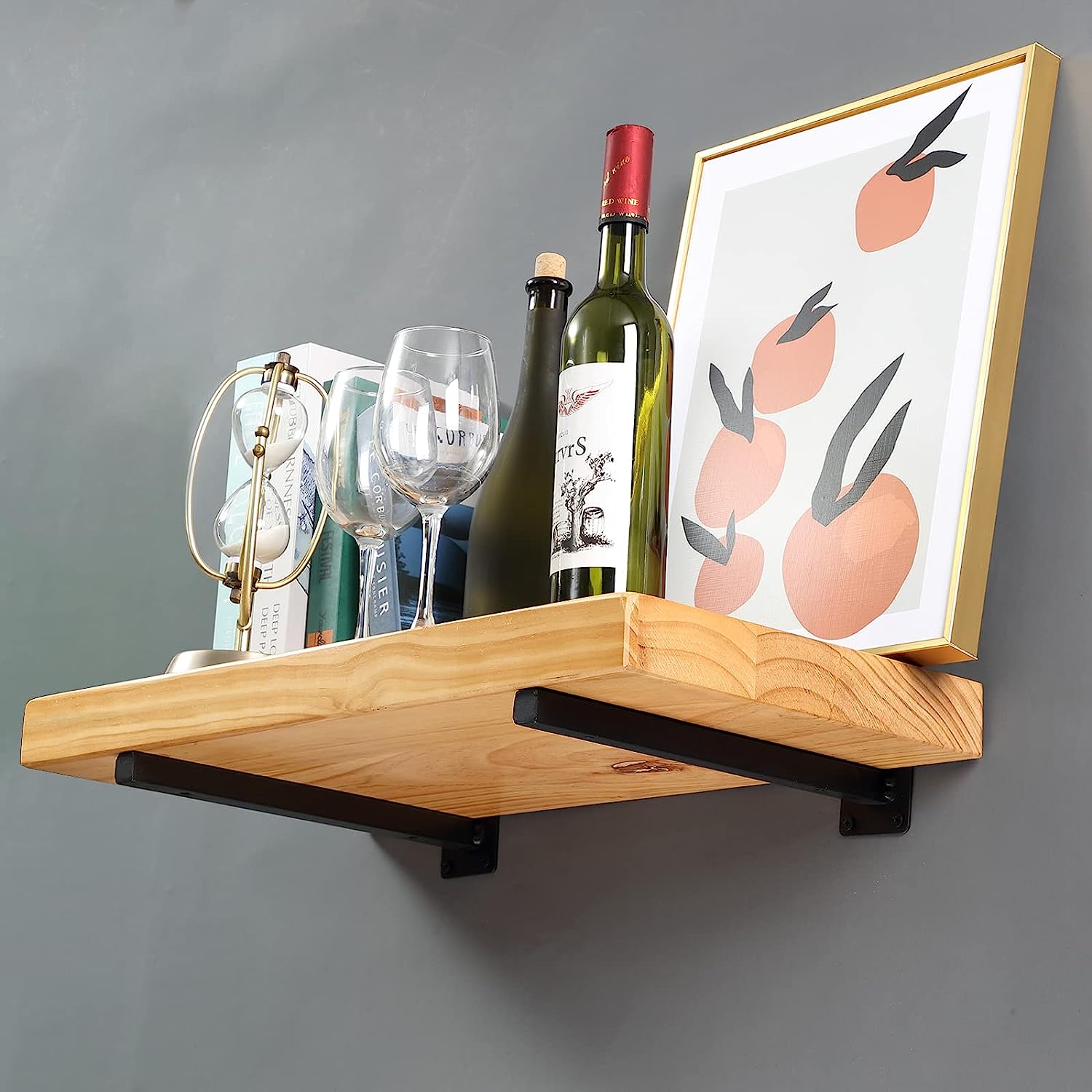 Suport raft, 20 cm, 2 buc, Metal, Negru - eMAG.ro