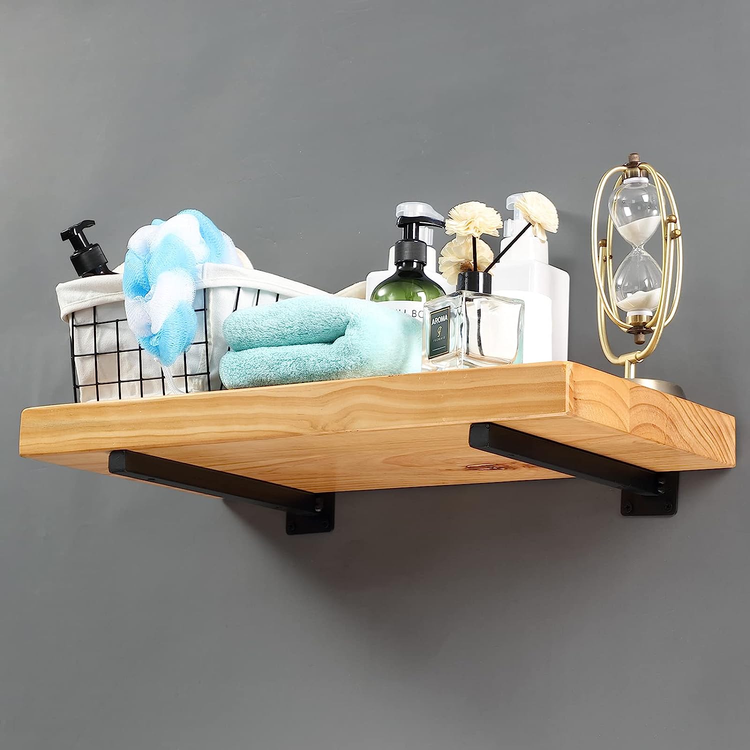 Suport raft, 20 cm, 2 buc, Metal, Negru - eMAG.ro