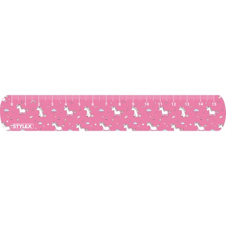 Rigla flexibila 15 cm Stylex, ponei roz - eMAG.ro