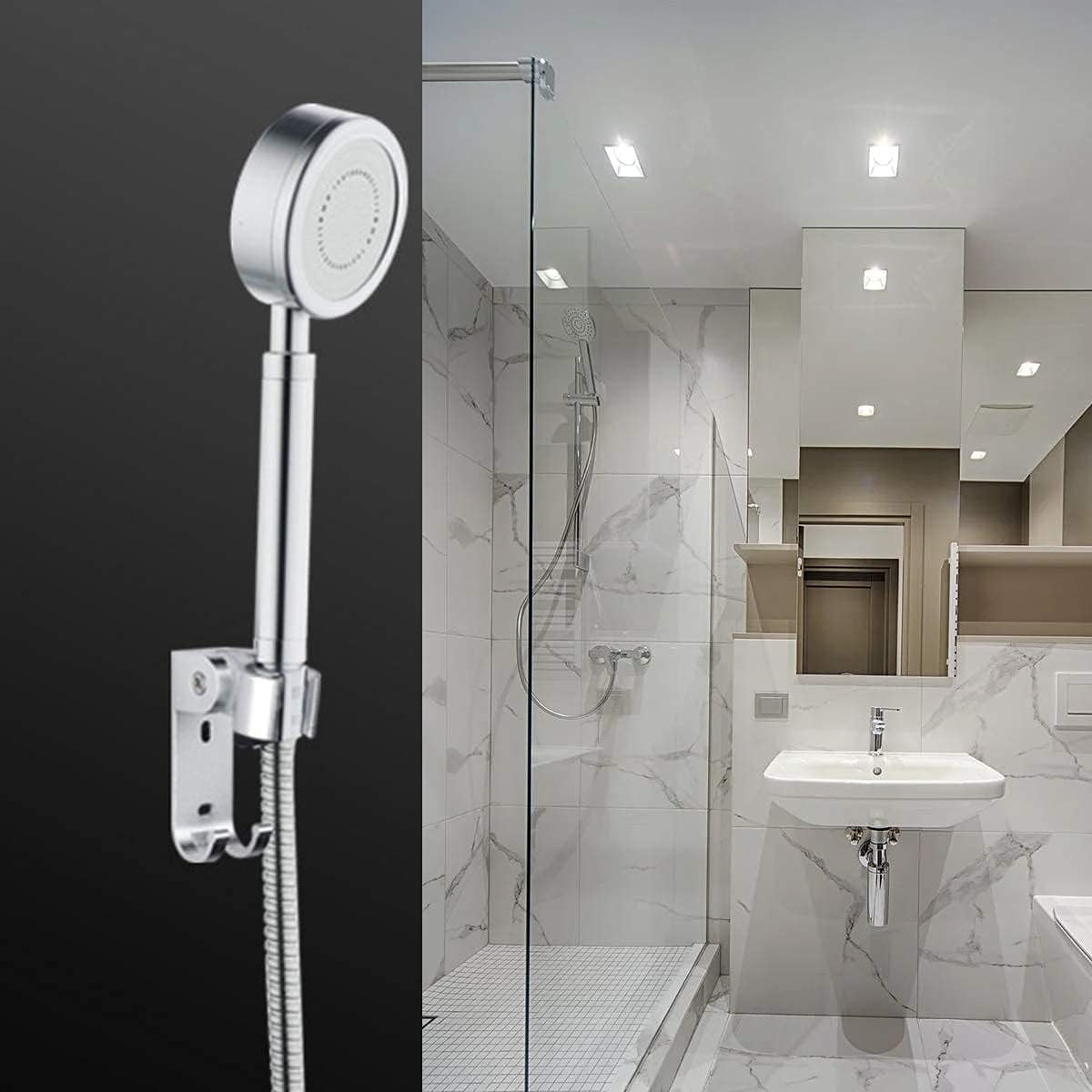 Suport pentru cap de dus, aMetal, Cu adeziv, Argintiu - eMAG.ro