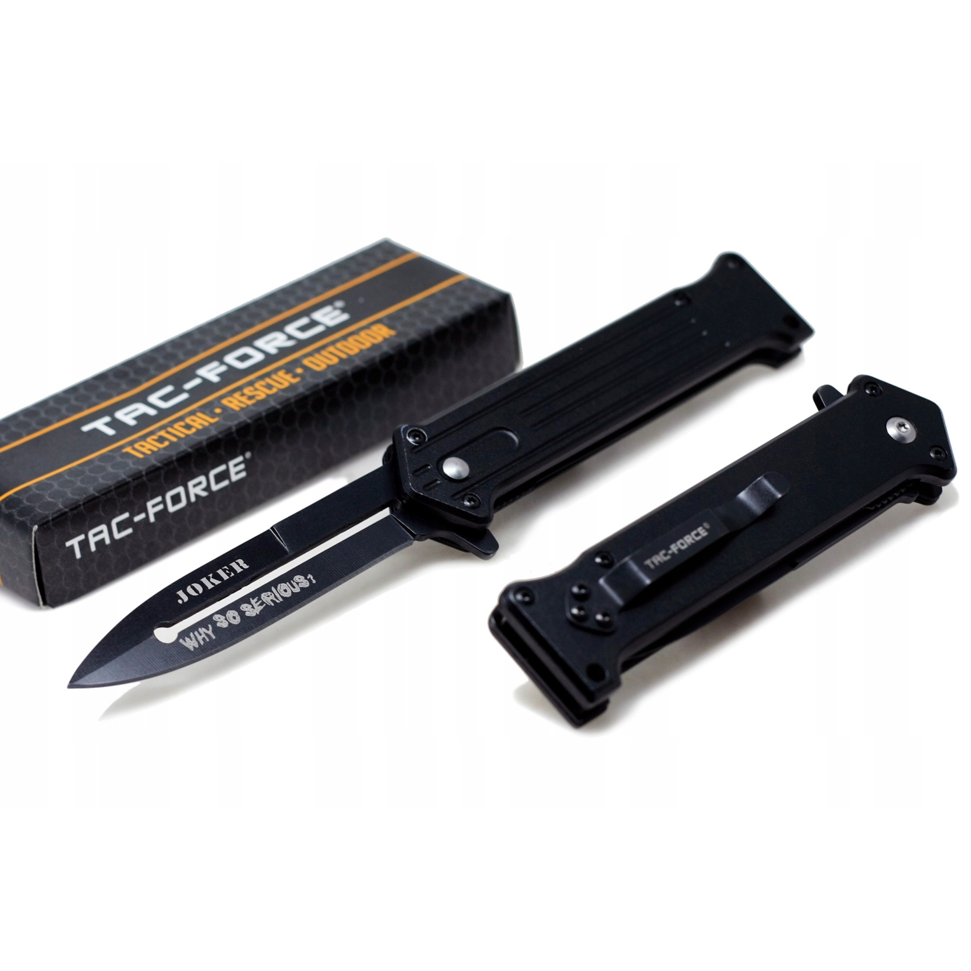 Cutit pliant tactic de supravietuire, TacForce, EDC JOKER, Negru - eMAG.ro