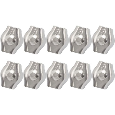 Clema pentru cablu, Inox, 3 mm, 10 buc, Argintiu - eMAG.ro