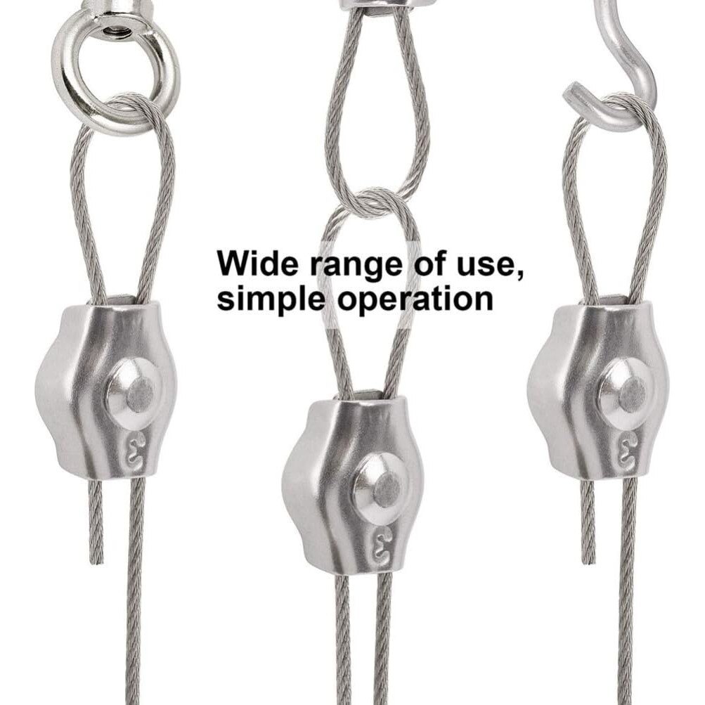 Clema pentru cablu, Inox, 3 mm, 10 buc, Argintiu - eMAG.ro