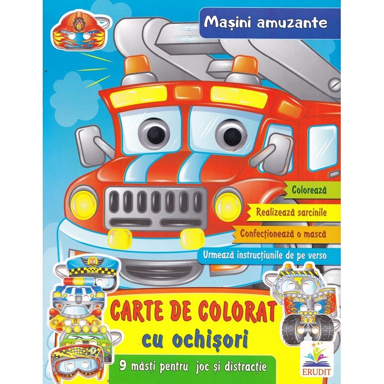 Carte de colorat cu ochisori. masini amuzante - eMAG.ro