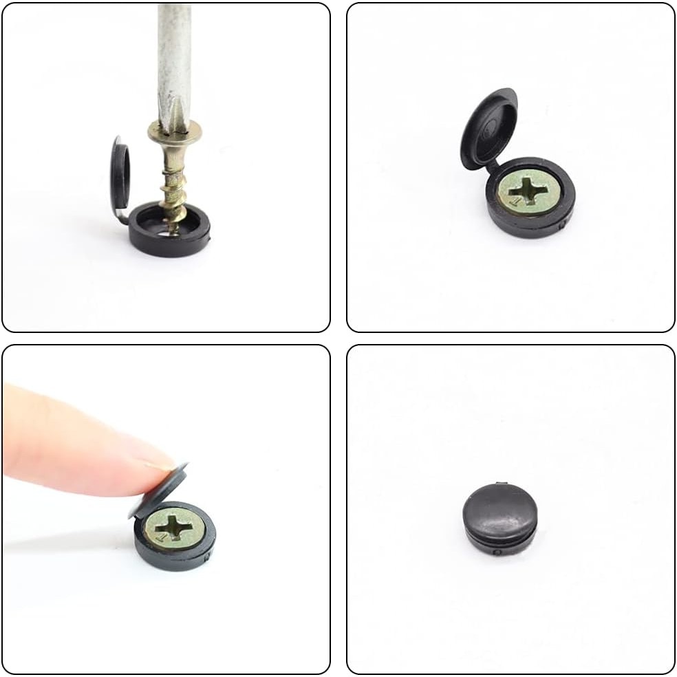 Set 100 capace surub, Plastic, Negru - eMAG.ro