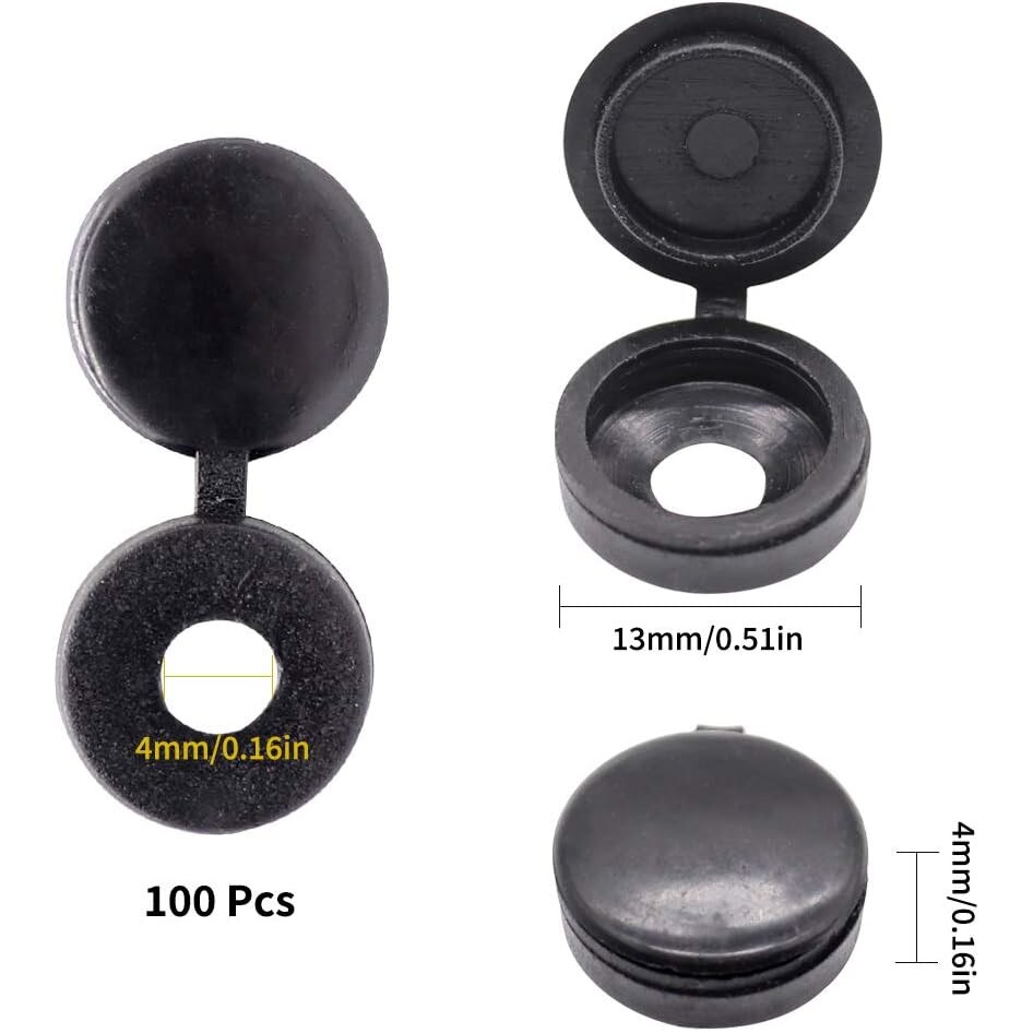 Set 100 Capace surub, Plastic, Negru - eMAG.ro