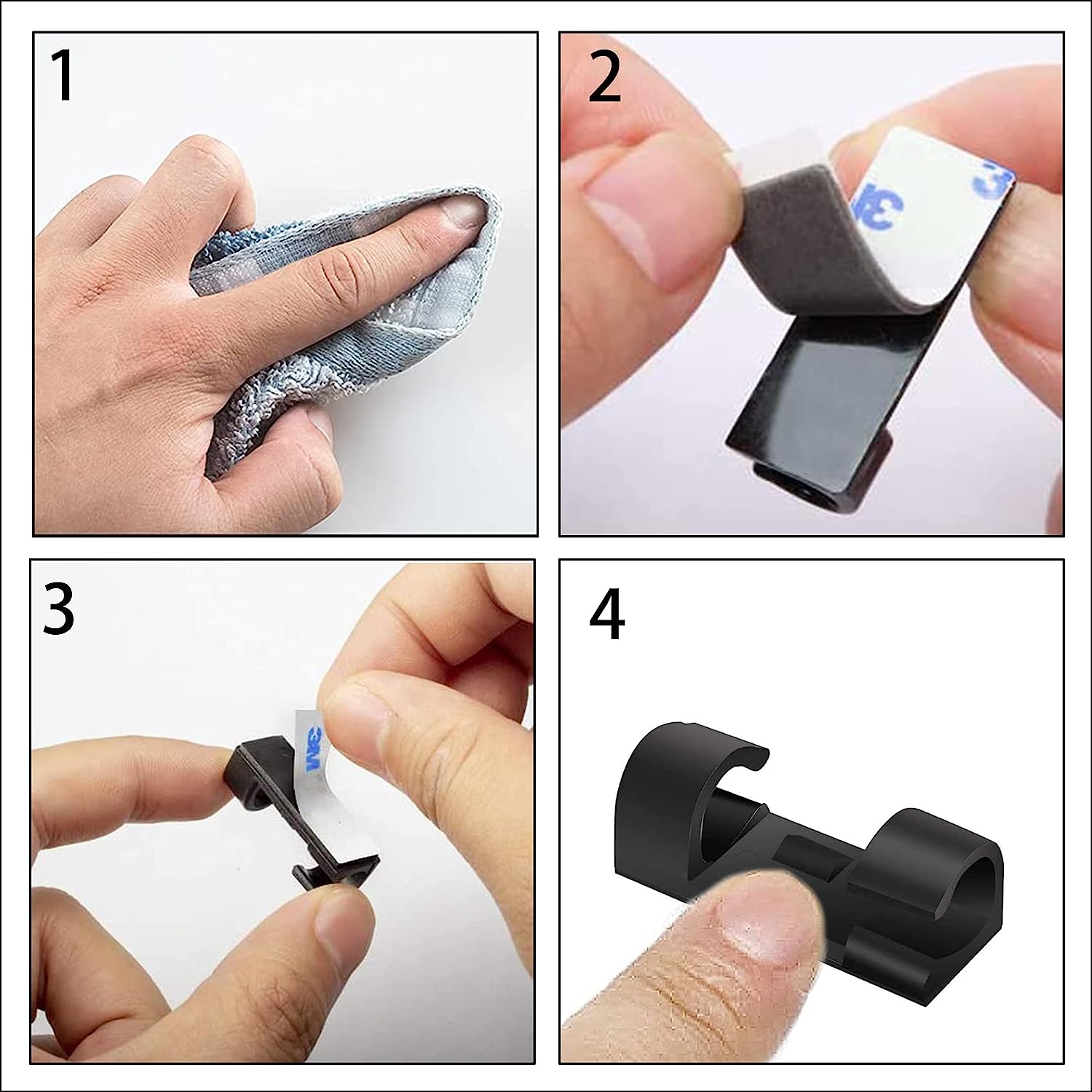 Cleme fixare cabluri, 20 buc, Negru - eMAG.ro