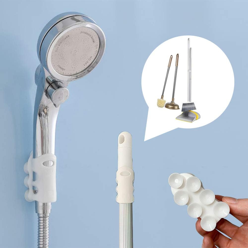 Set 2 suporturi cap de dus, Silicon, 70 x 40 x 30 mm, Alb - eMAG.ro