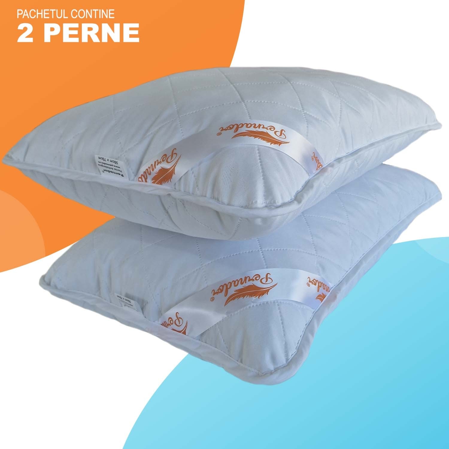 Set de 2 perne Pernador Hipoalergenice, 70x70 cm - eMAG.ro