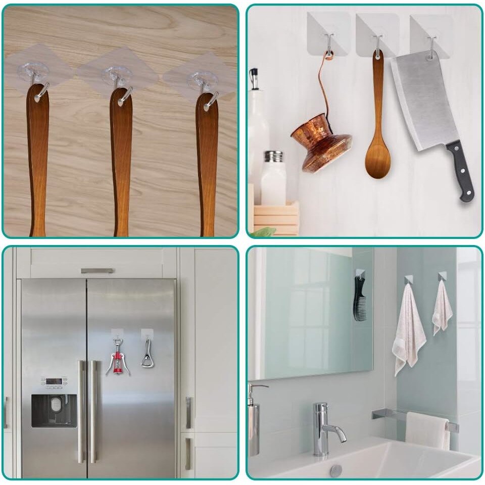 Set 24 Carlige adezive, PC, Transparent - eMAG.ro