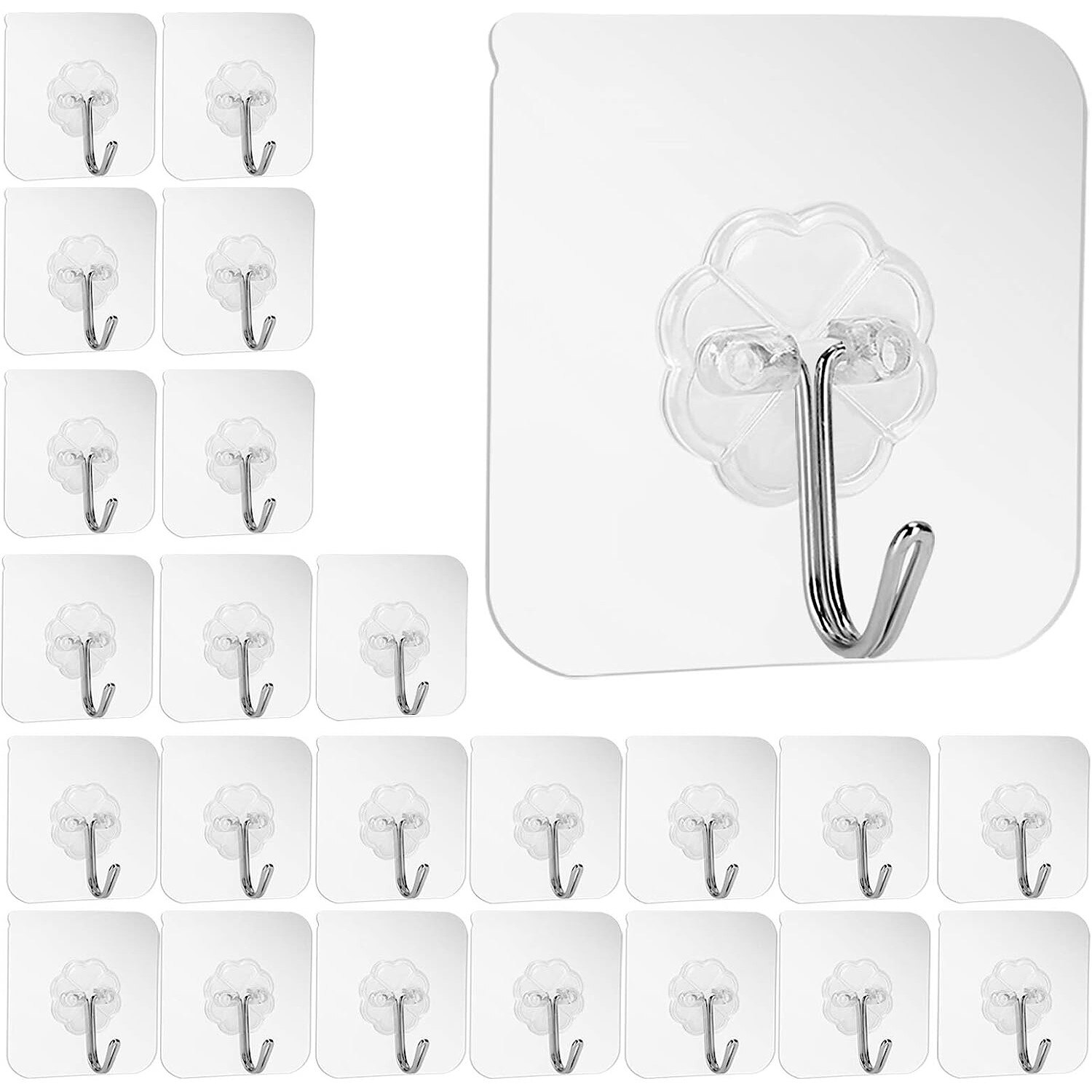 Set 24 Carlige adezive, PC, Transparent - eMAG.ro