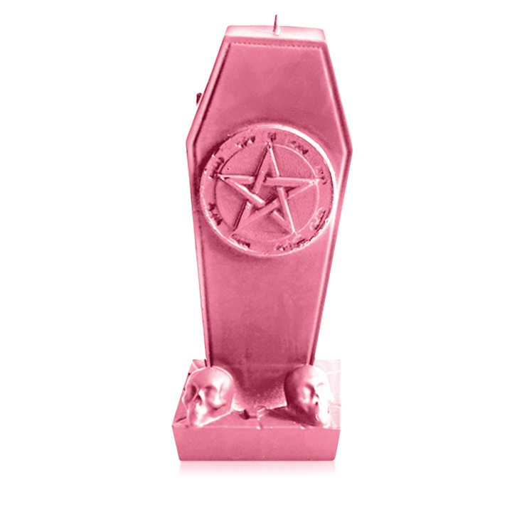 Lumanare sicriu cu pentagrama, Candellana, Roz - eMAG.ro