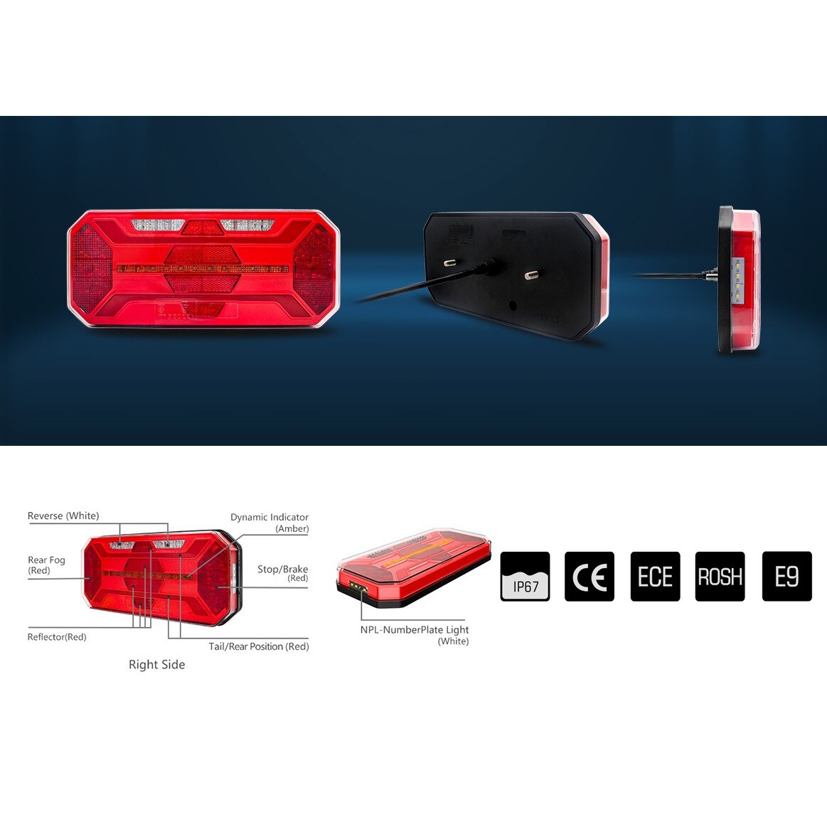 Set Led stopuri stanga si dreapta neon efect pentru autobuz, camion ...