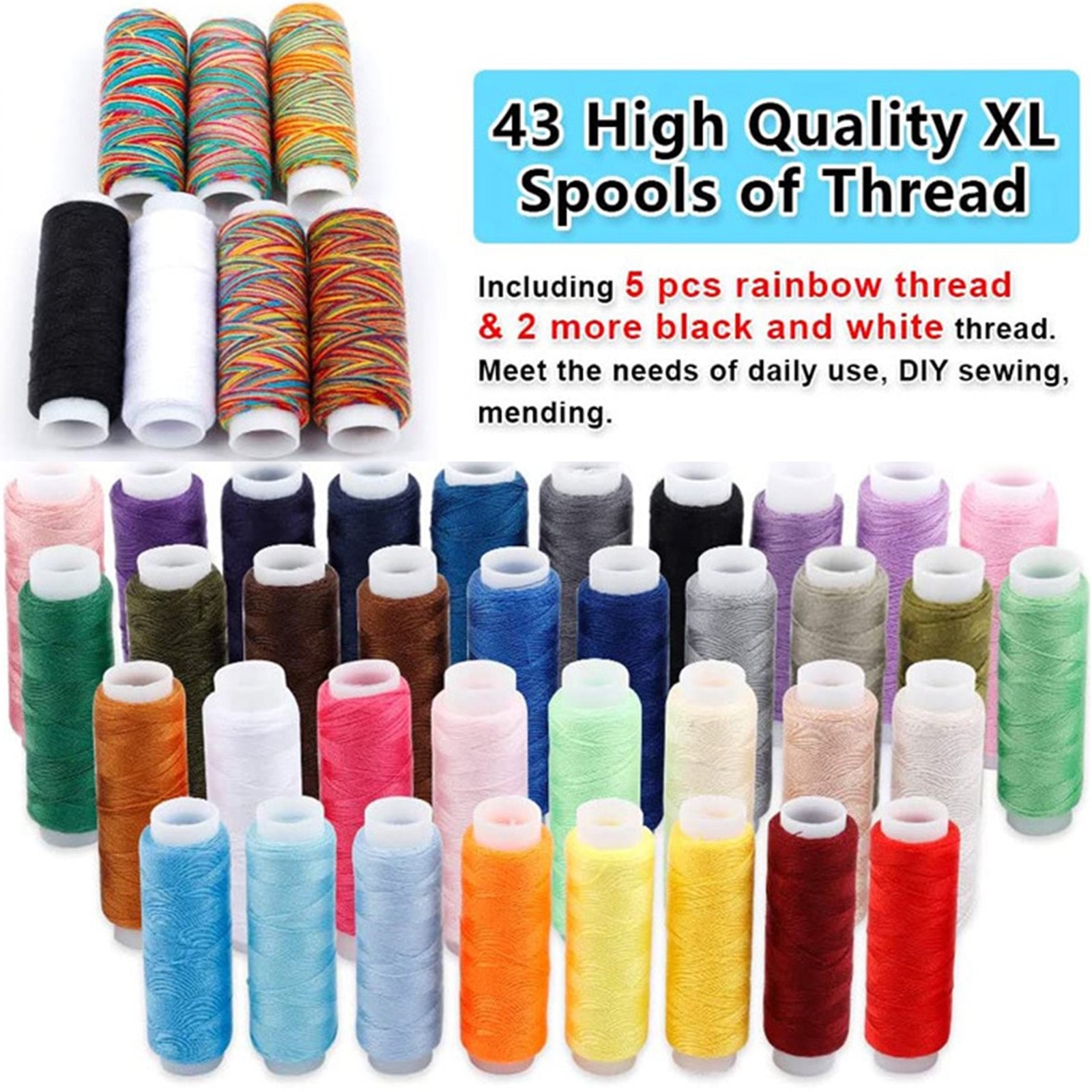 Trusa de croitorie cu bobine cu filet, geanta pentru transport ...