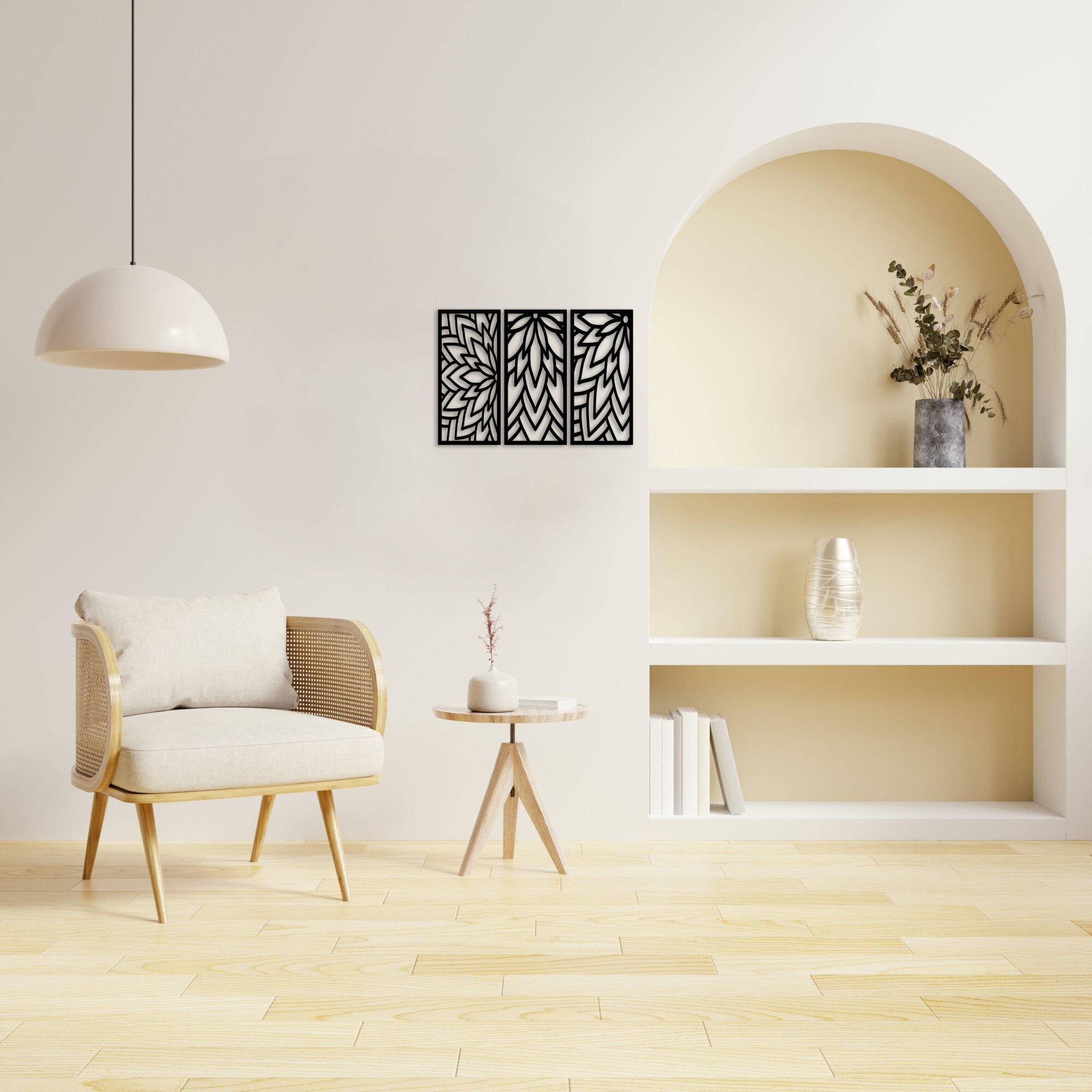 Decor Perete, MDF, Forma Frunze-1, 80cmX50cm, Negru - eMAG.ro