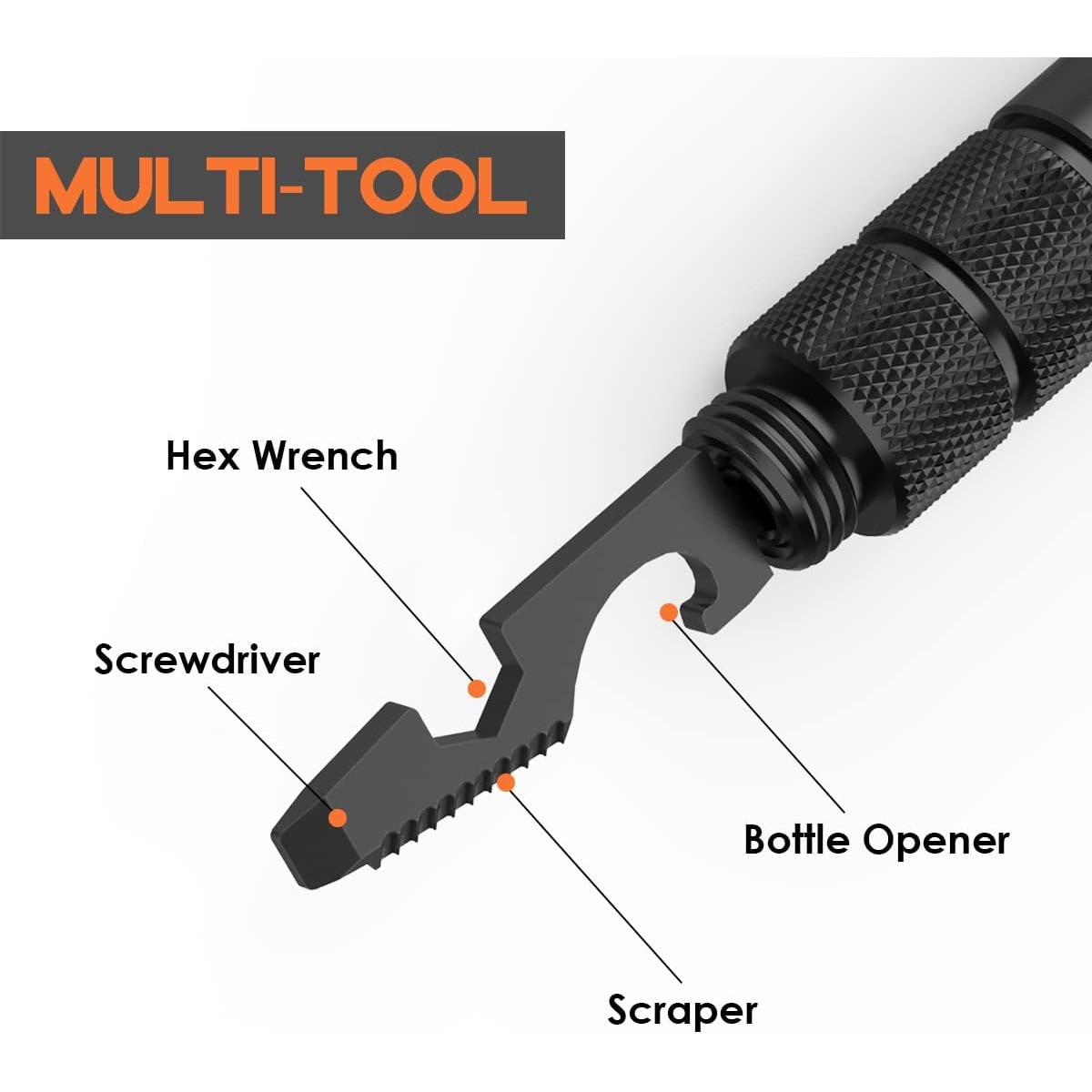 Pix tactic, EXCITAT, Aluminiu, Multifunctional, Capete incluse, LED ...