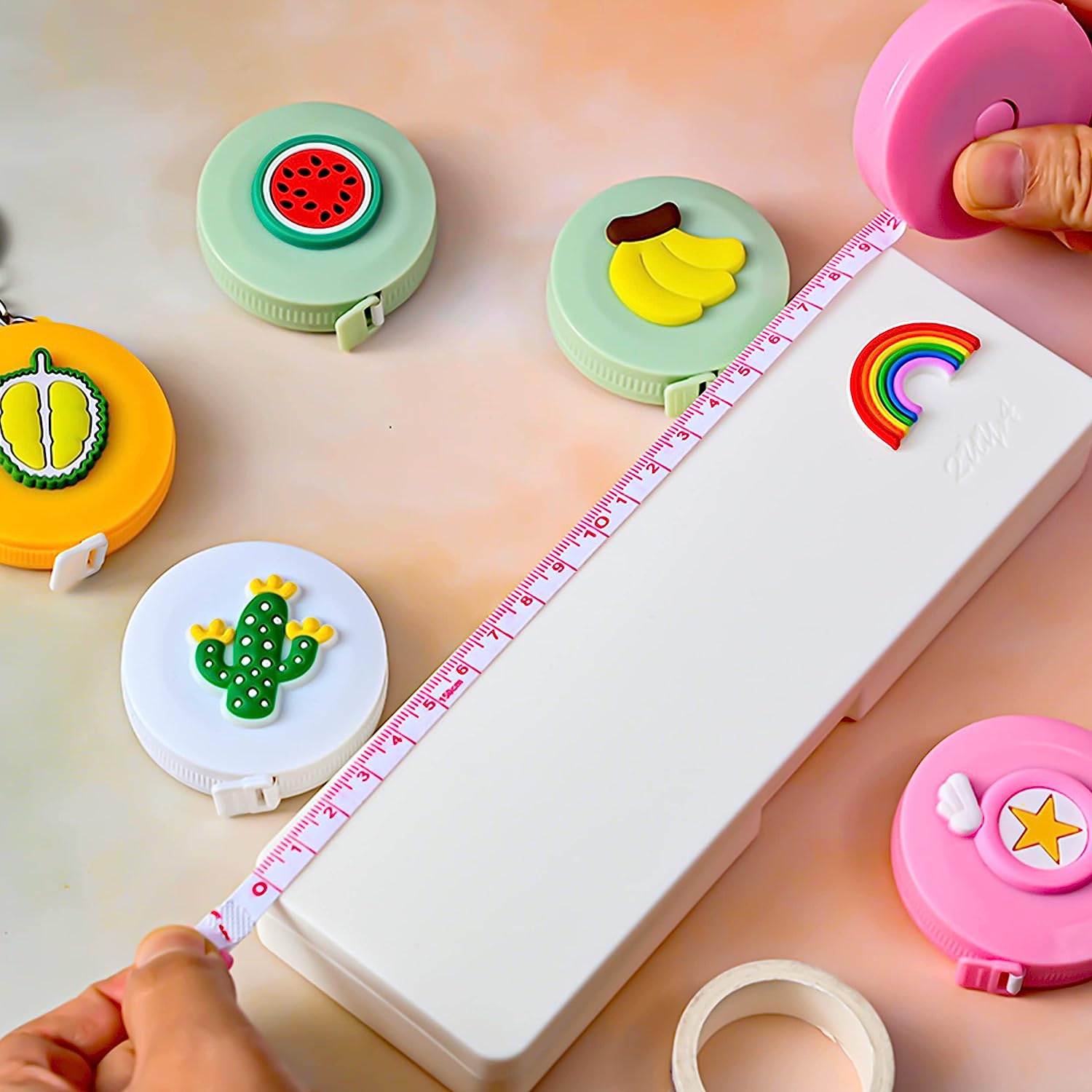 Set 4 rulete masurare, Inch/cm, Multicolor - eMAG.ro