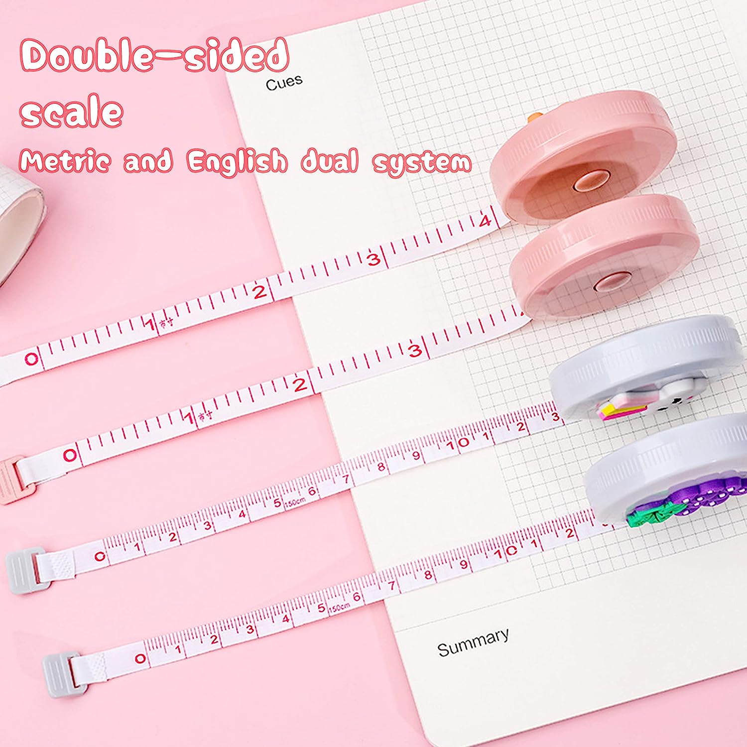 Set 4 rulete masurare, Inch/cm, Multicolor - eMAG.ro