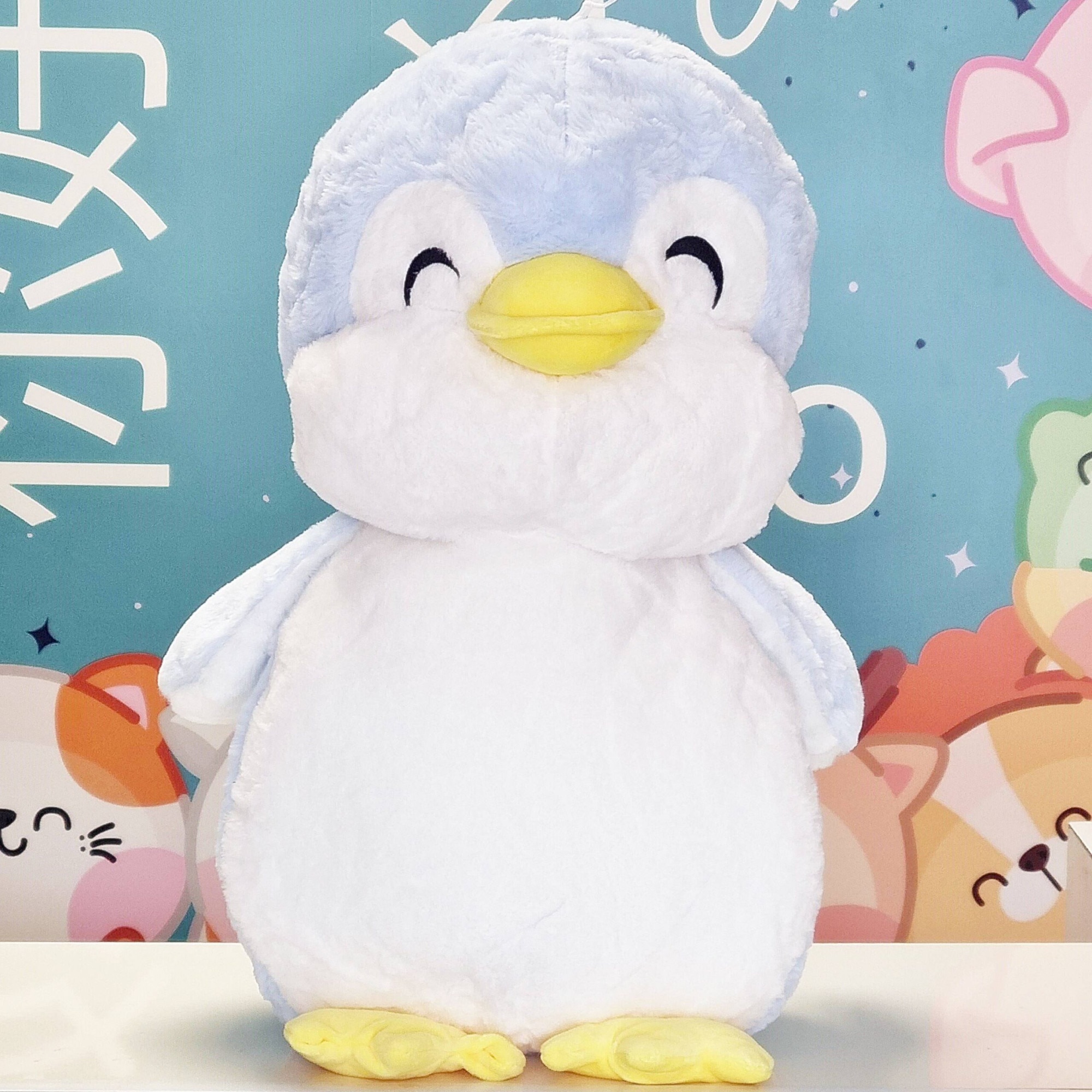 Jucarie de plus pinguin, Poliester, 55cm, Albastru - eMAG.ro