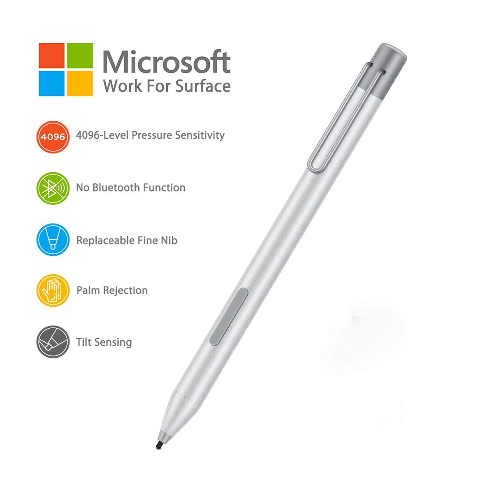 Сензорна писалка Stylus, zggzerg, за Microsoft Surface, Acer, HP, с AAAA батерия, 2 резервни ...