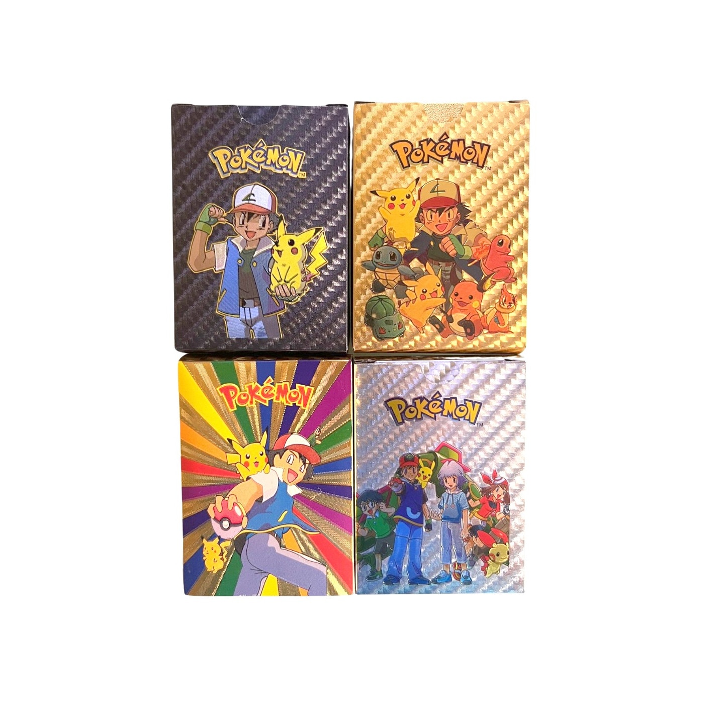 Set 4 Pachet carti de joc Pokemon, OnePepito, 55 carti per Set ...