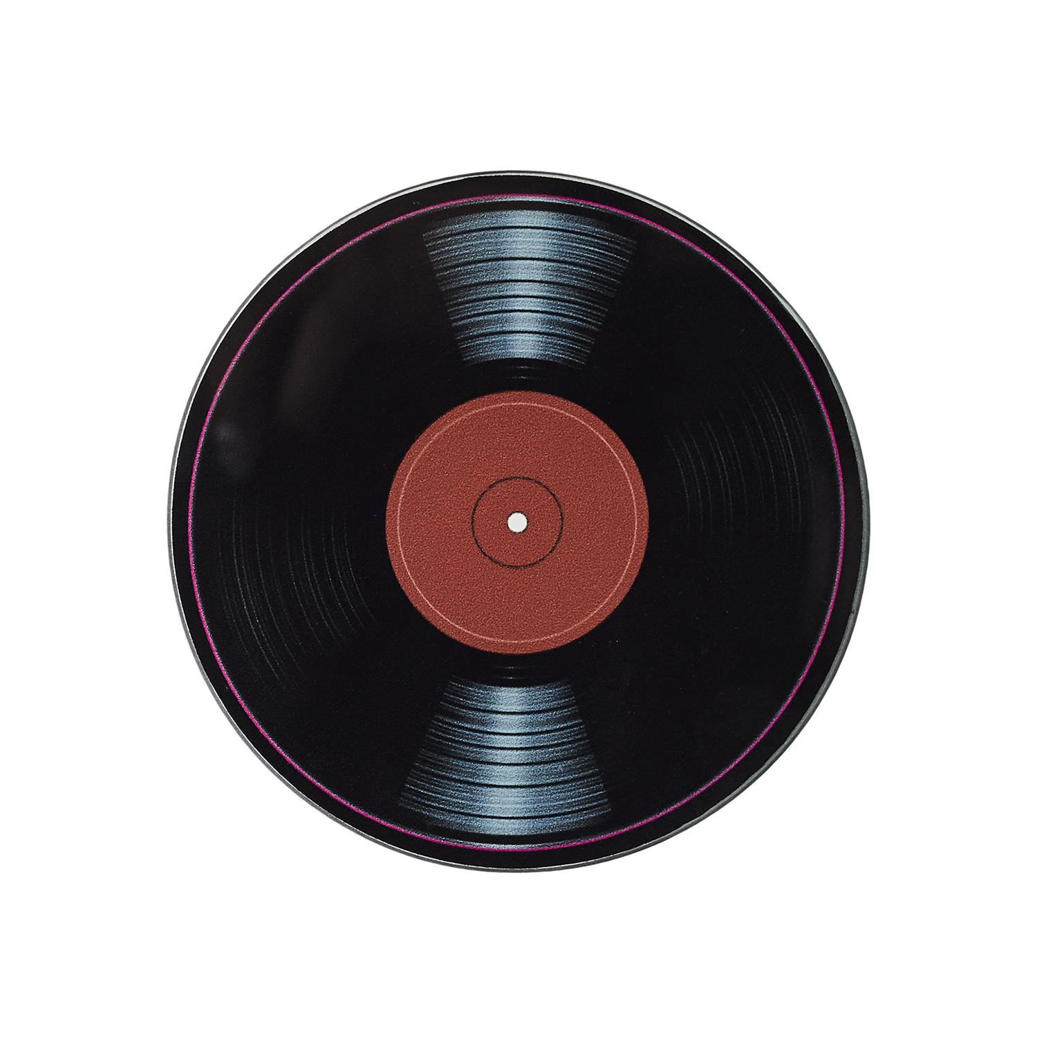 Set 4 suporturi pahare, diametru 10 cm, discuri vinil, Retro, Happymax ...