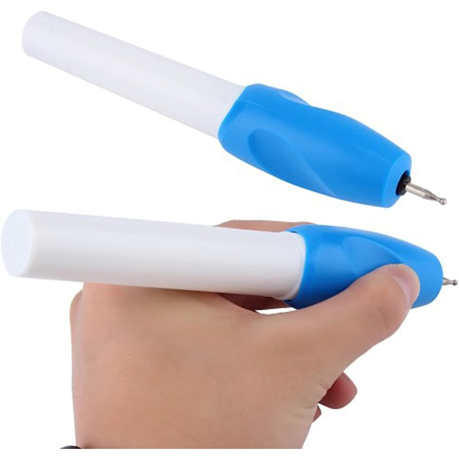 Set 2 pixuri de gravat electric, ABS, Alb/Albastru - eMAG.ro