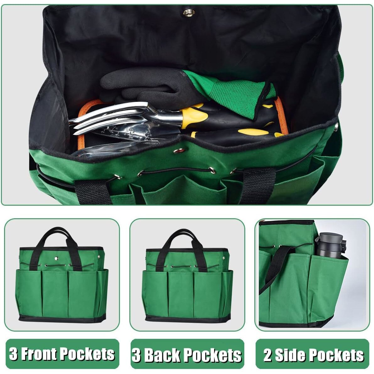 Geanta pentru scule de gradina, Poliester, 34.3x17.2x30.5CM, Verde ...