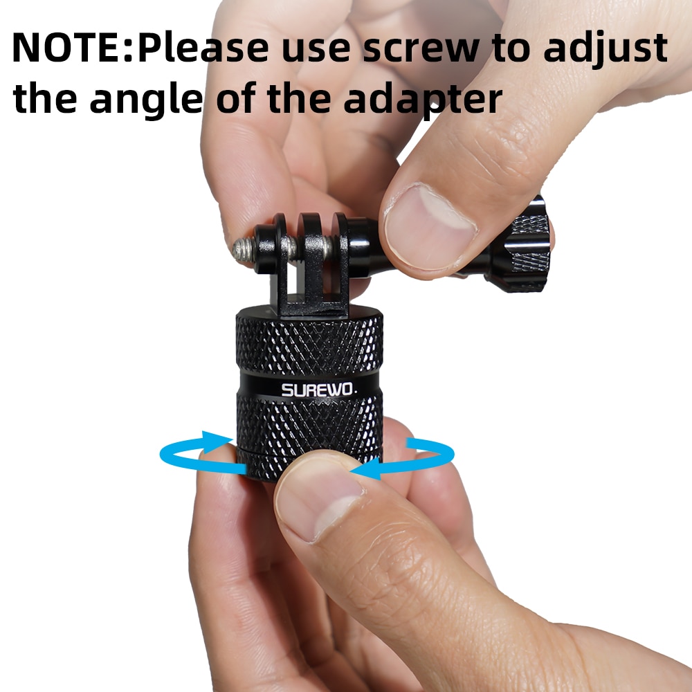 Adaptor rotativ Surewo 360 grade, montare GoPro Hero 11,10,9,8,7 la ...