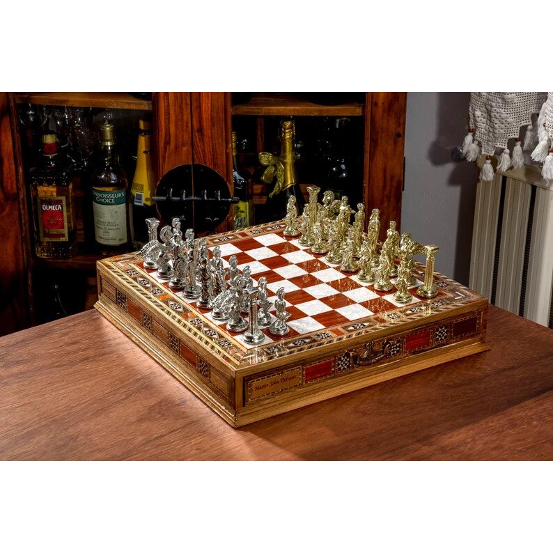 Joc sah, Chess Master, 30x30 cm, lemn, maro, geanta transport - eMAG.ro