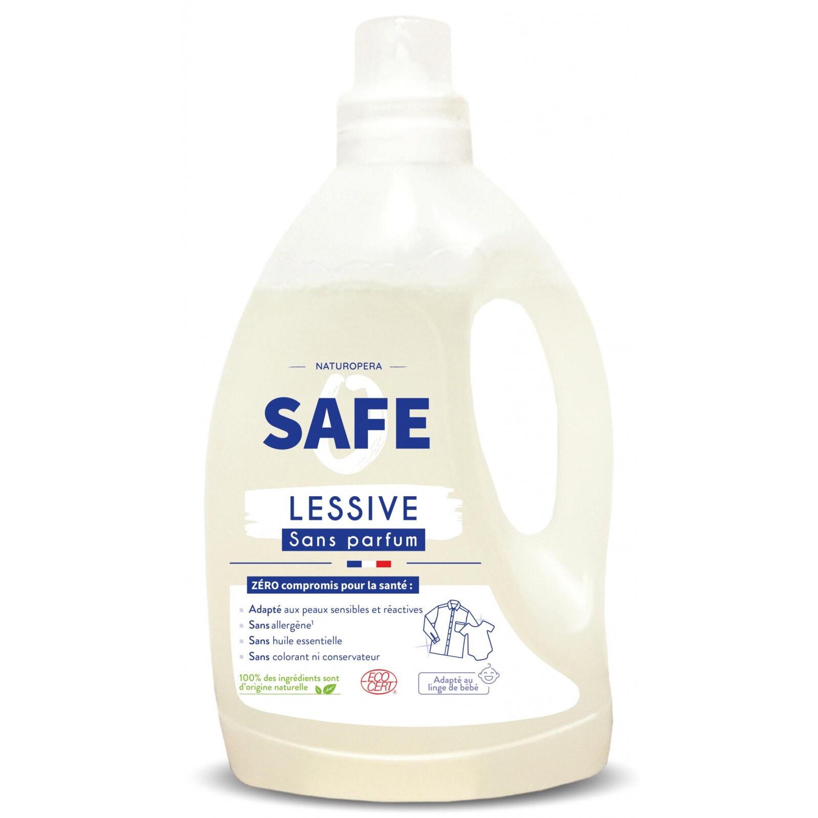 Detergent BIO pentru rufe, fara parfum, fara alergeni(format mare) Safe ...