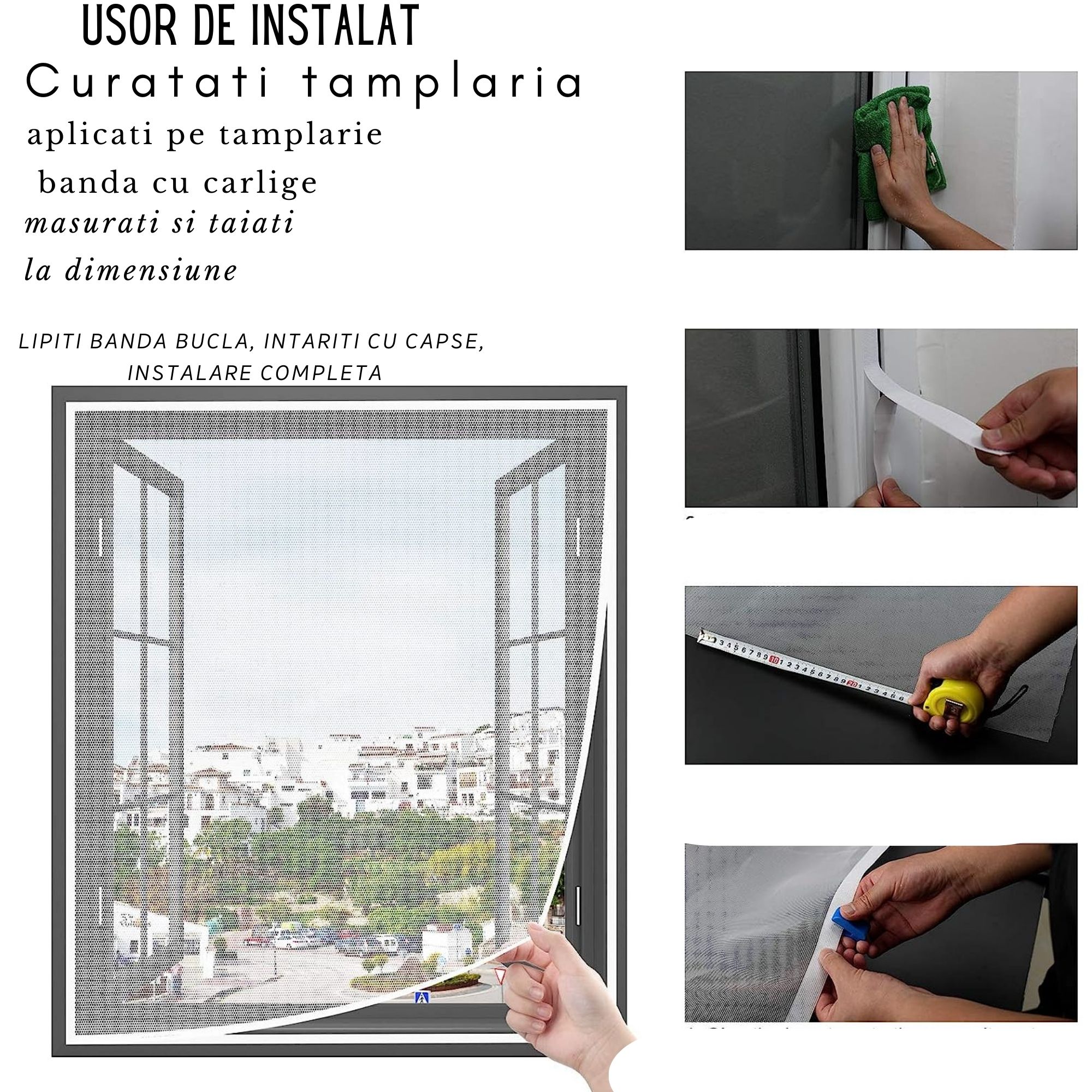 Plasa tantari si insecte pentru ferestre, 150x250 cm, textil, Happymax ...