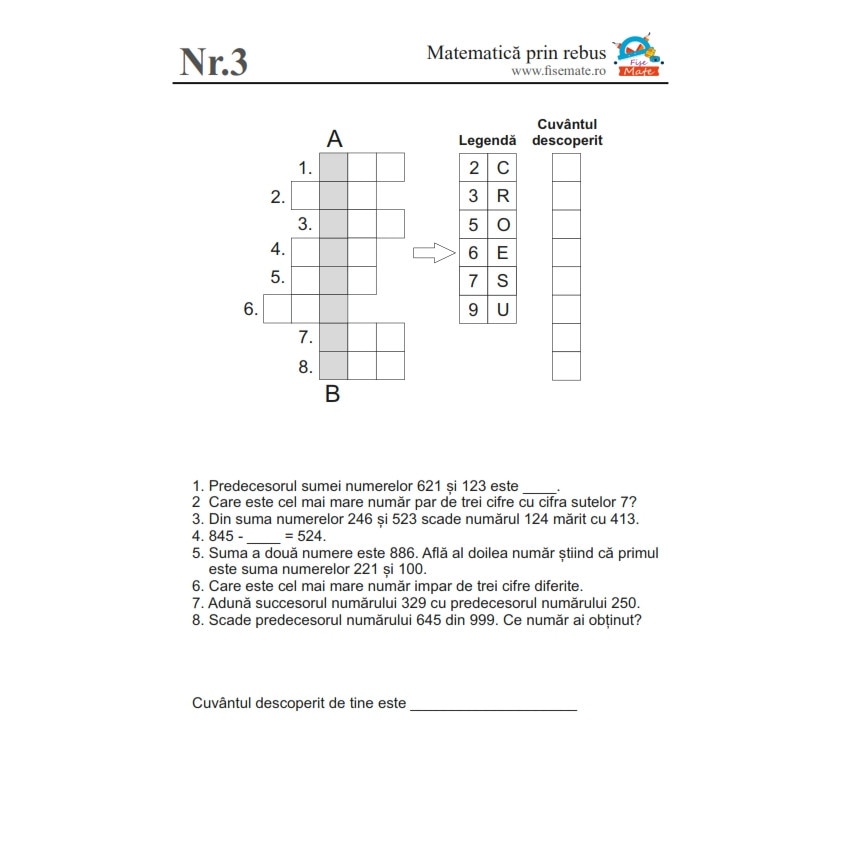 Culegere | A5 | Matematica prin rebus | A5 | Clasa 2 - eMAG.ro