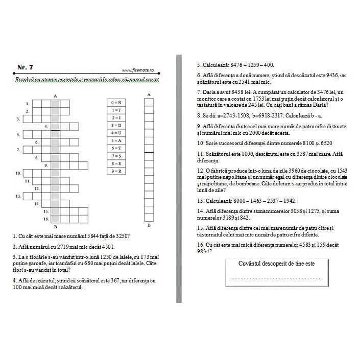 Culegere / Matematica distractiva / rebusuri matematice / clasa 3 - eMAG.ro