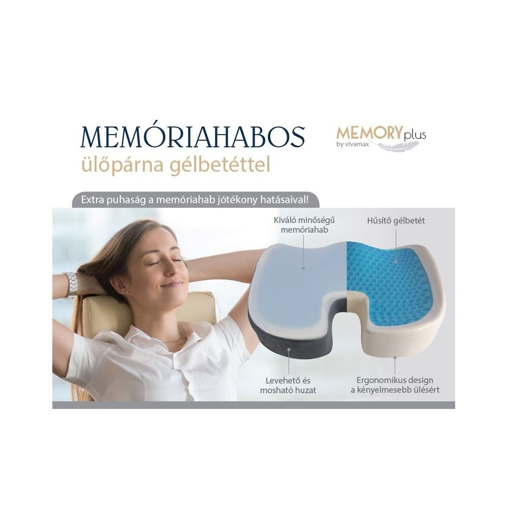 Memory Plus Memóriahabos ülőpárna komfort gélbetéttel GYVMF11 - eMAG.hu