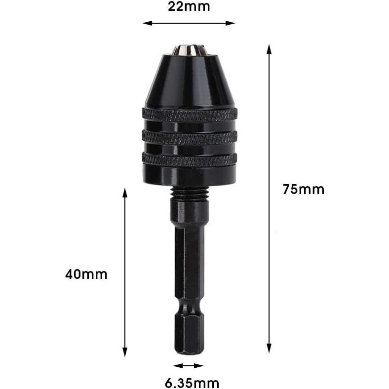 Mandrina hexagonala, Aluminiu/Otel, 40 x 75 x 22 mm, Negru - eMAG.ro