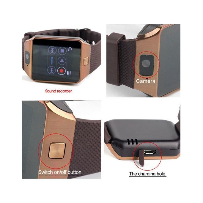 Ceas Smart Watch DZ 09, culoare Gold - eMAG.ro