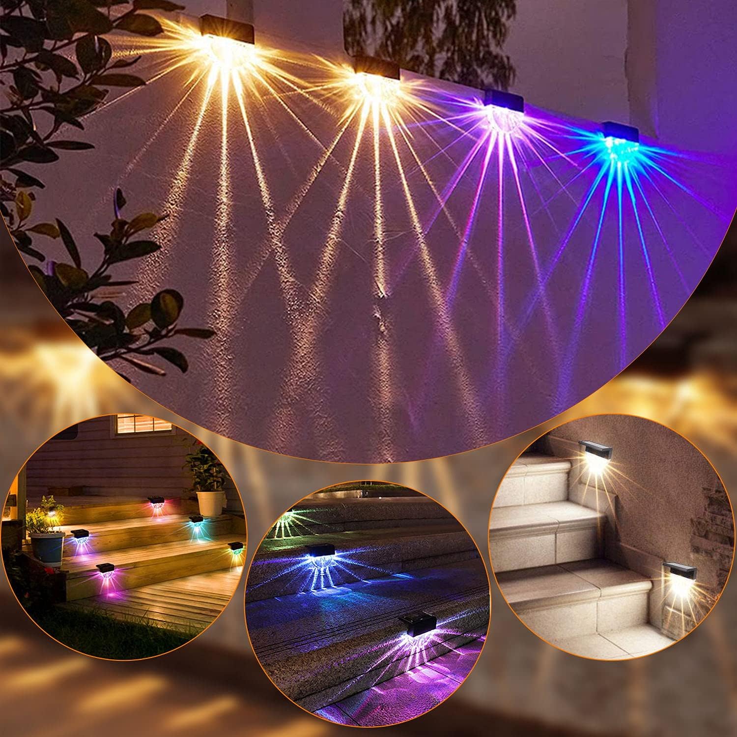 Set 4 lampi de gradina, Sunmostar, LED/RGB, Multicolor - eMAG.ro