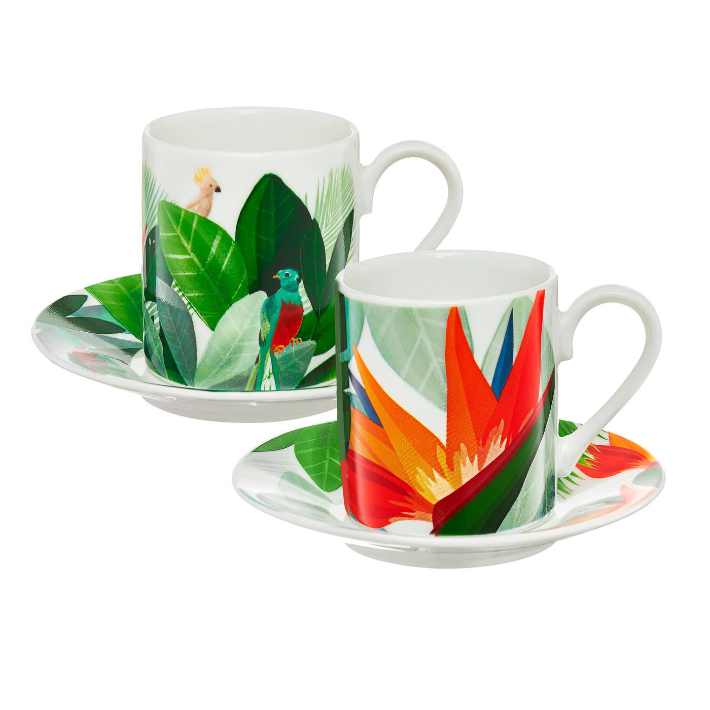 Set servire cafea espresso, 4 piese, 2 persoane, portelan, Ambition ...