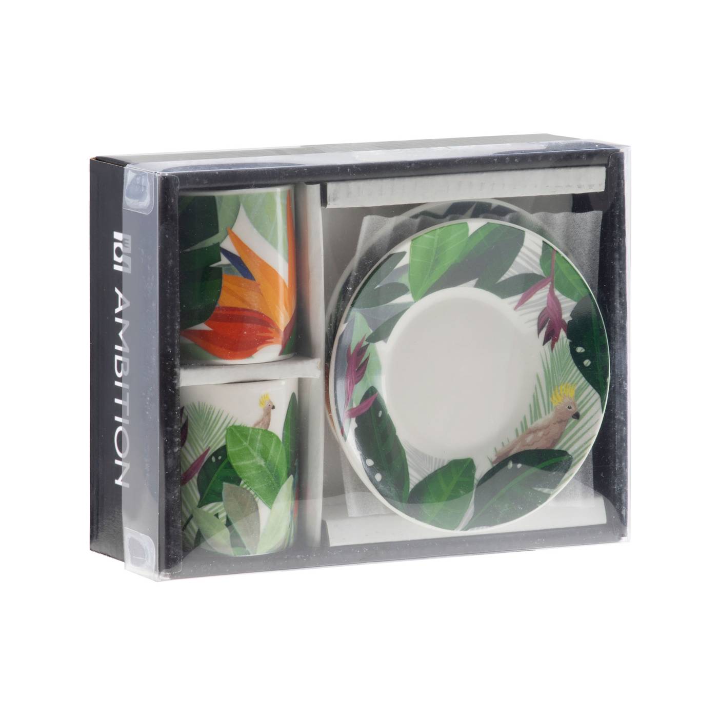 Set servire cafea espresso, 4 piese, 2 persoane, portelan, Ambition ...
