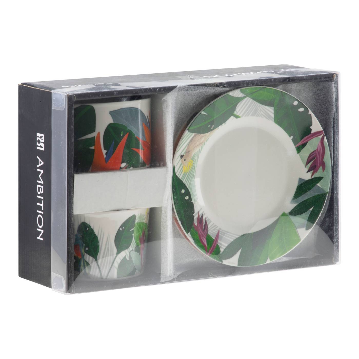 Set servire ceai sau cafea, 4 piese, 2 persoane, portelan, Ambition ...