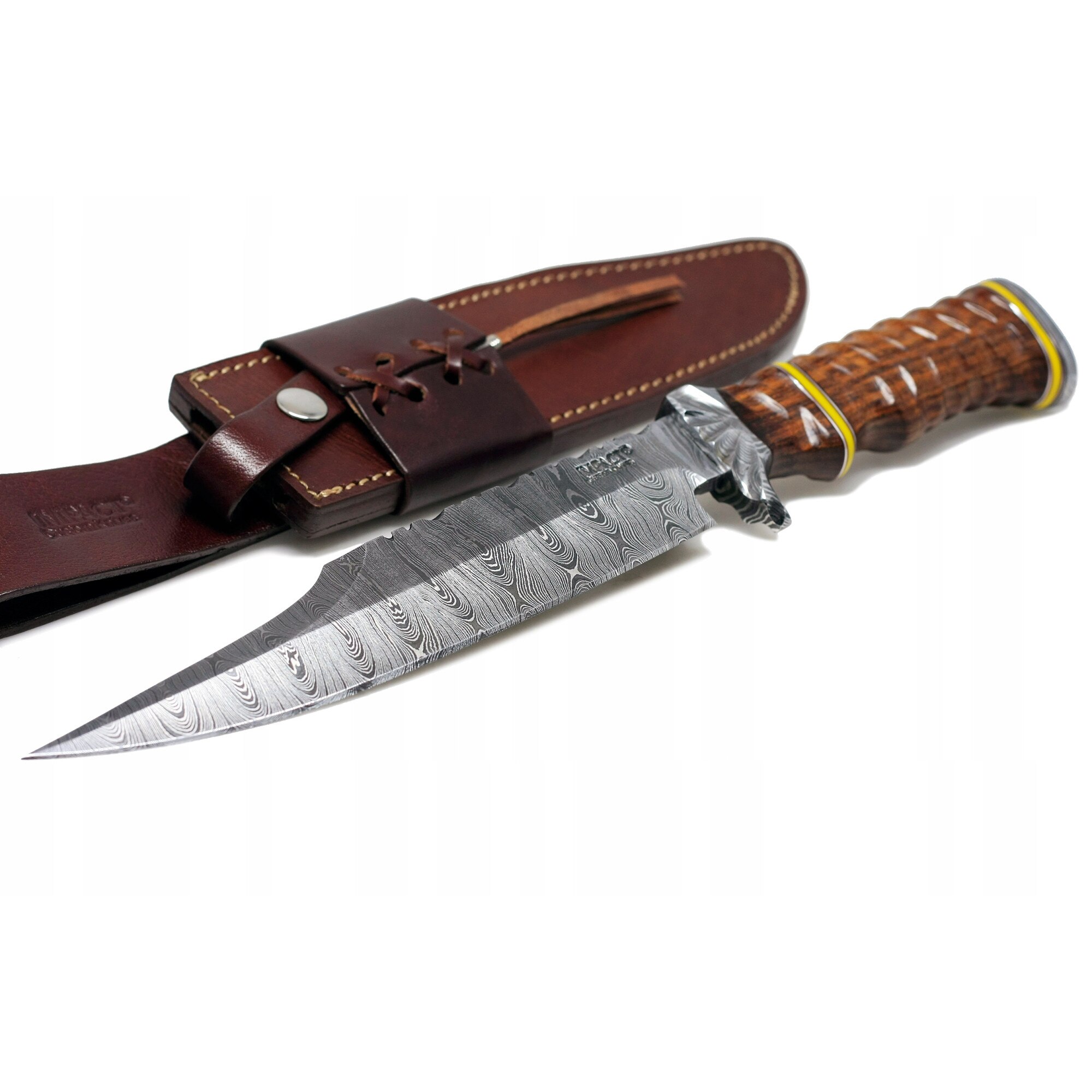 Cutit de vanatoare BOWIE, otel DAMASC BURL / DAMAST, 75 - eMAG.ro