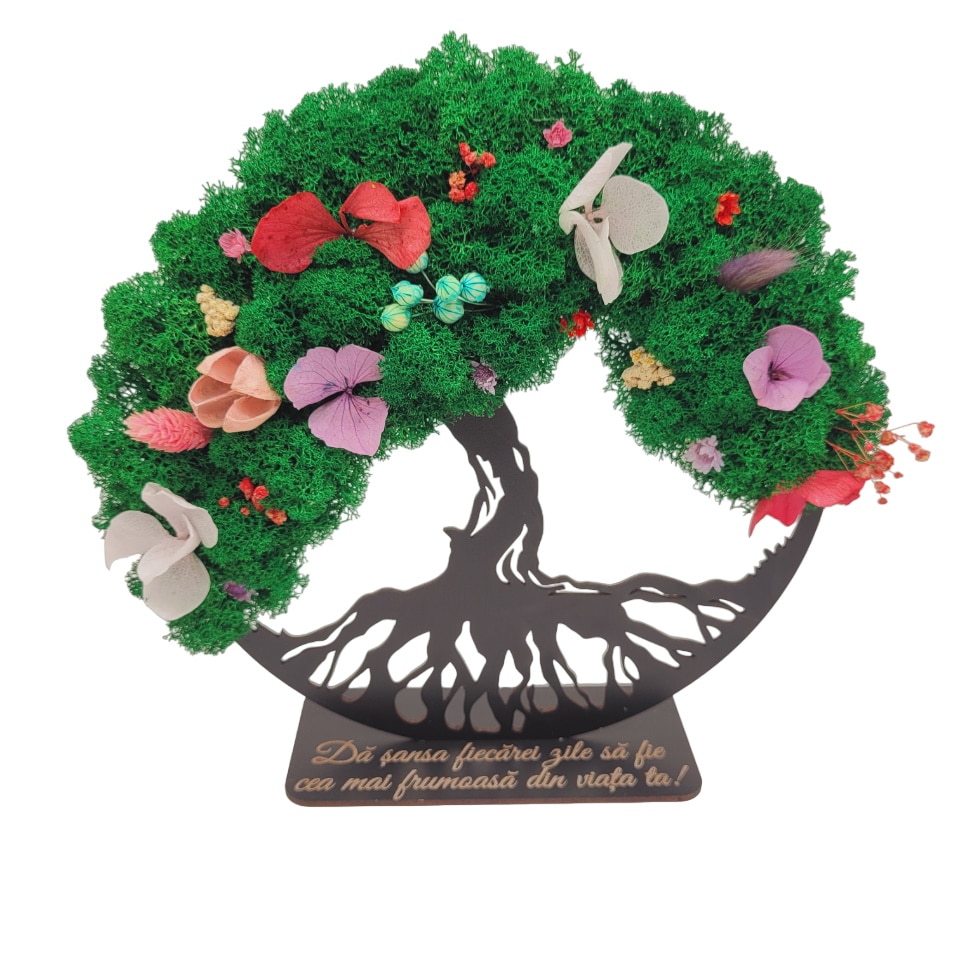 Tablou Copacul Vietii gravat cu mesaj inspirational "Da sansa fiecarei ...