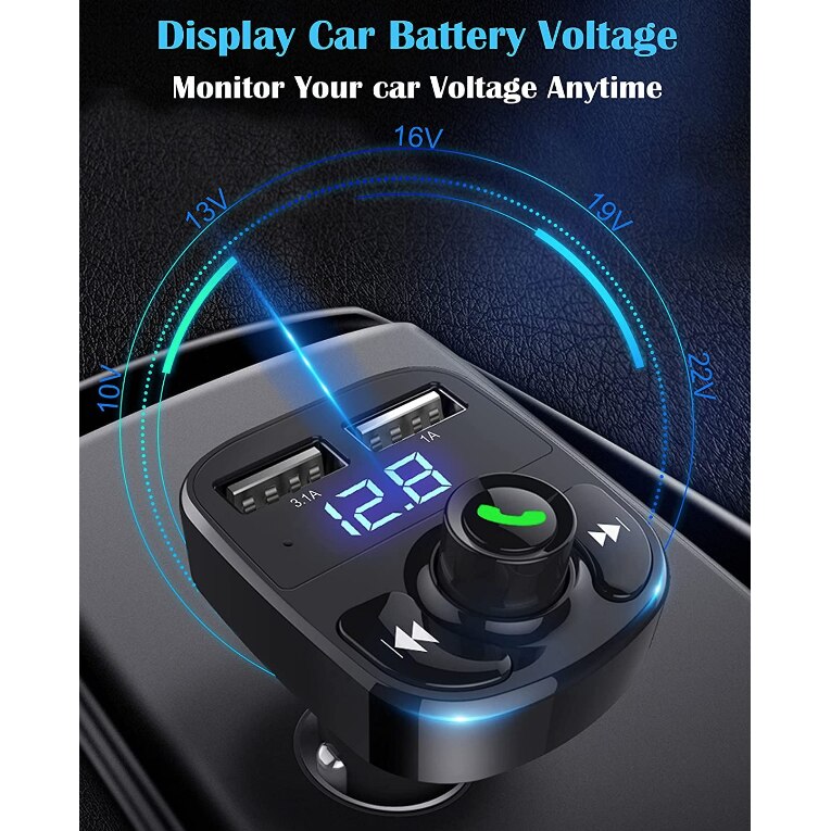 Modulator Fm auto Xd8 cu functie Bluetooth Mod Bt cu doua porturi Usb ...