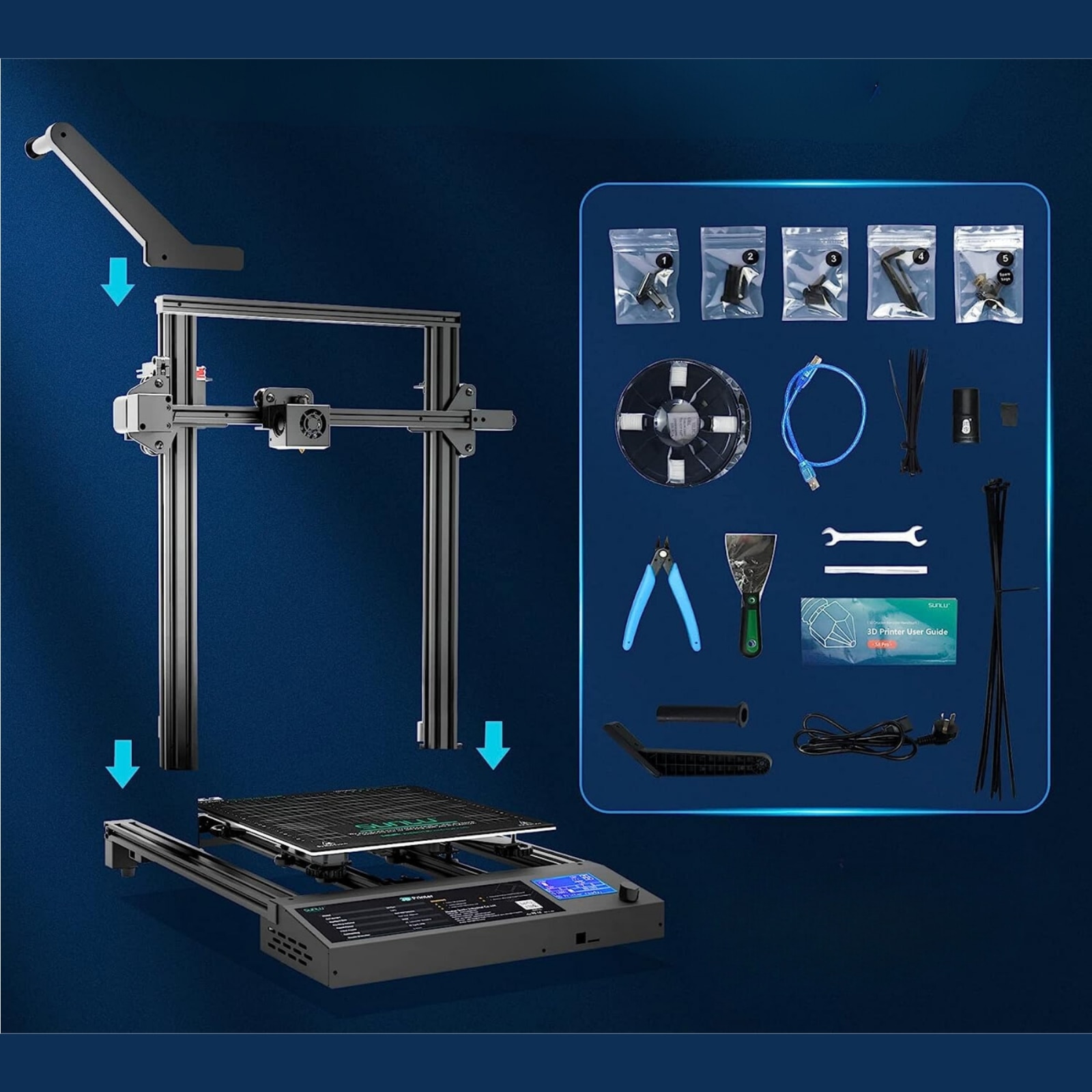 3d принтер S8 Pro Sunlu с печатна повърхност 310x310x400mm - eMAG.bg