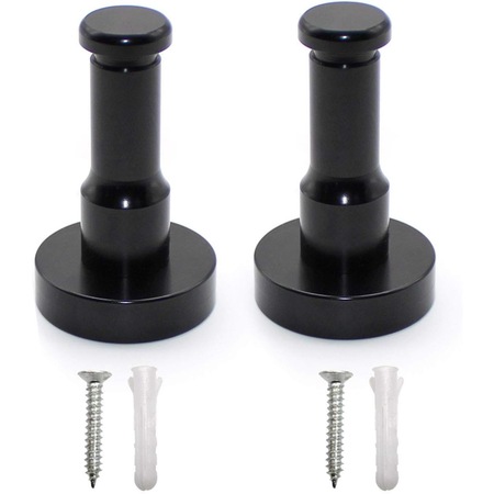 Set 2 carlige prosoape, Plastic, Cu suruburi, Negru - eMAG.ro
