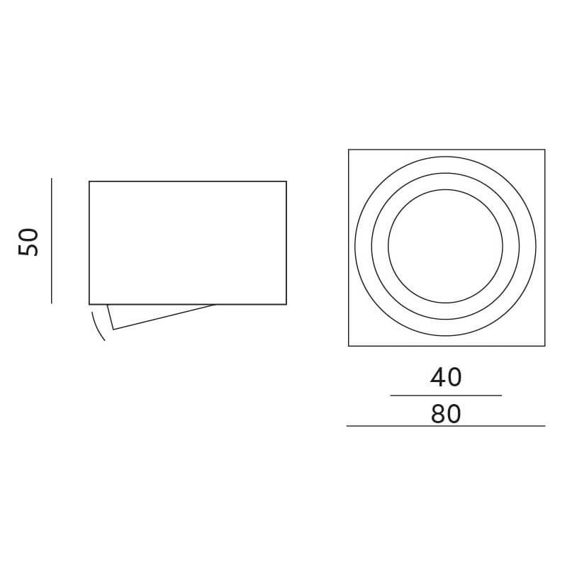 Spot LED mobil cu halogen montat pe suprafata, Aluminiu, GU10, Patretu ...