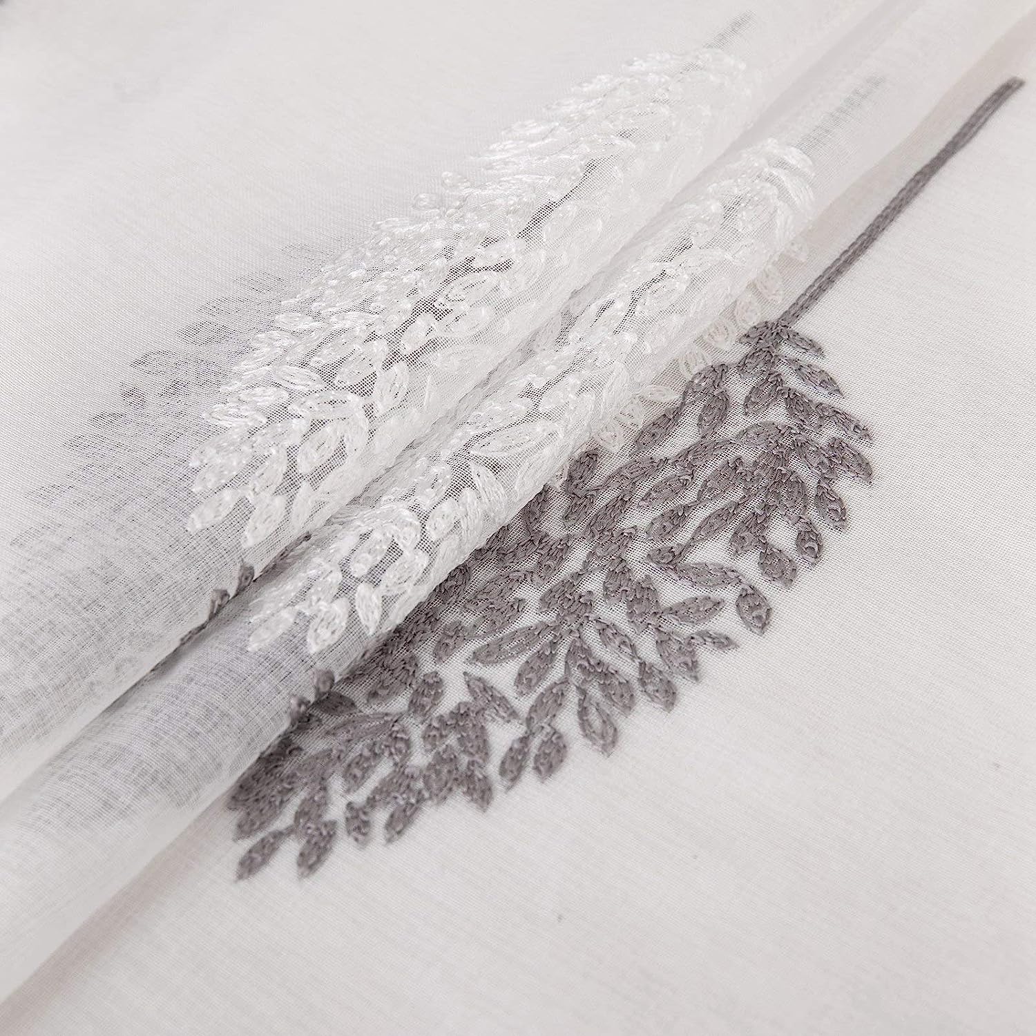 Perdele, Starlight, Poliester, 150x250 cm, Alb/Gri - eMAG.ro