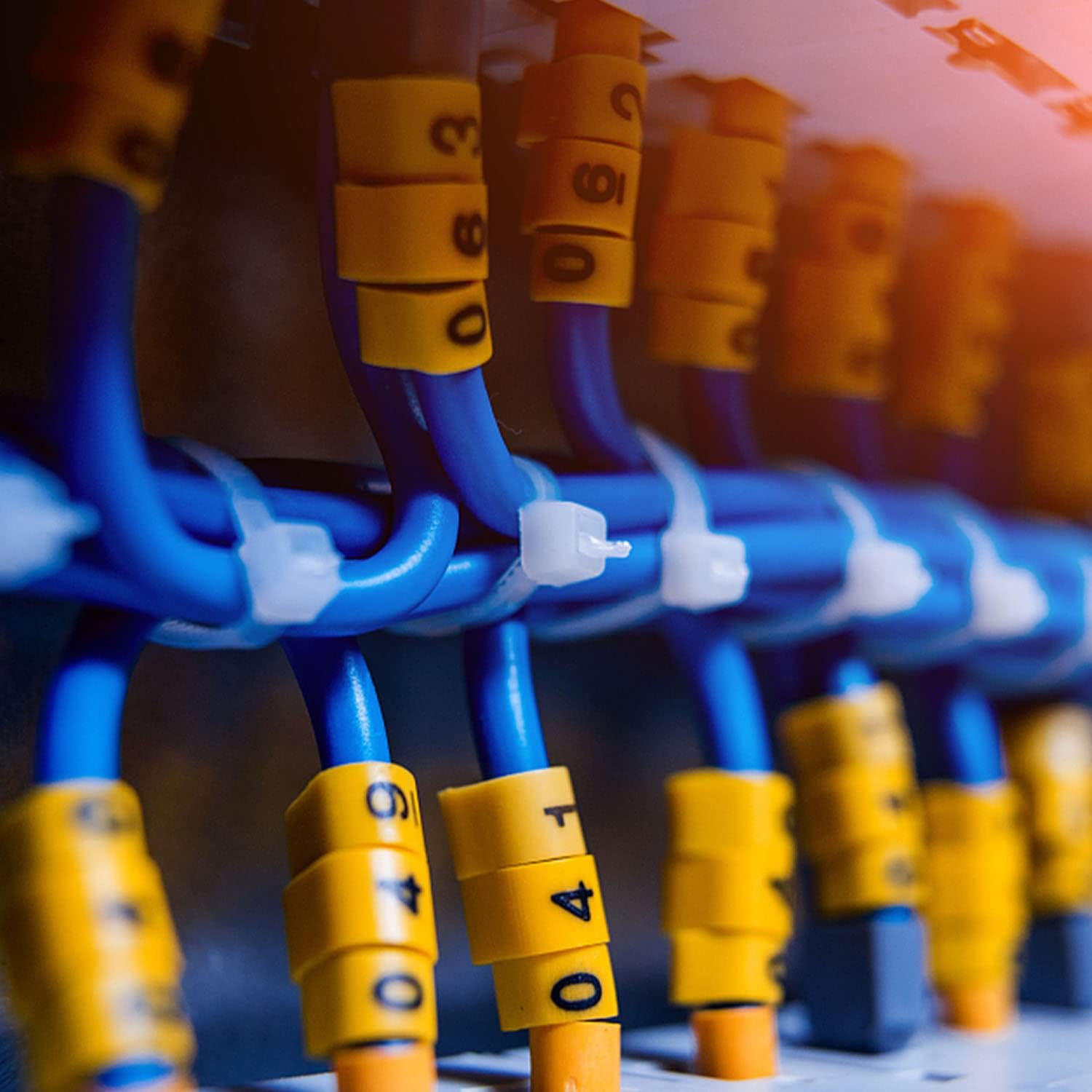 Set 10 role cu etichete pentru cabluri, PVC, Portocaliu/Negru - eMAG.ro